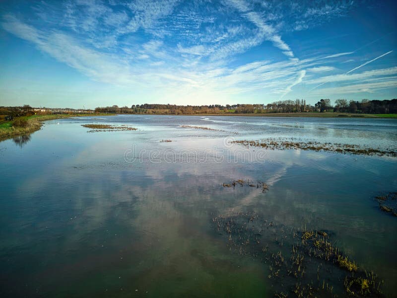 Reflective River Deben in Suffolk Stock Image - Image of sunlight ...