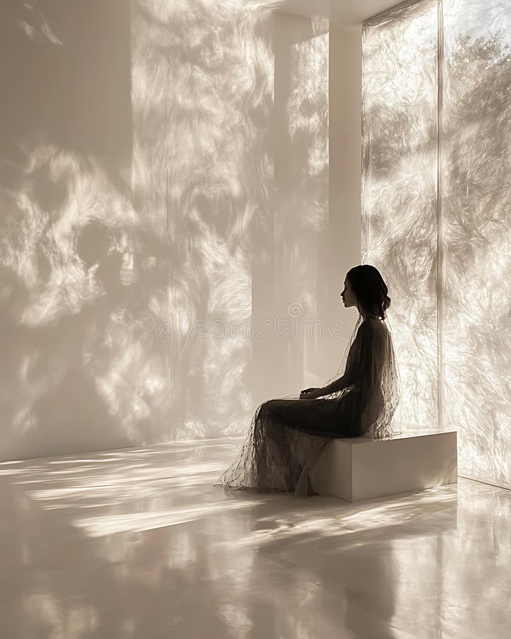 Reflective Room with Poetic Spatial Silence, Layered Shadow ...
