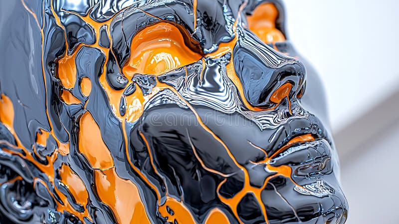 Reflective Sculptural Ceramic Model with Glaze Stock Illustration ...