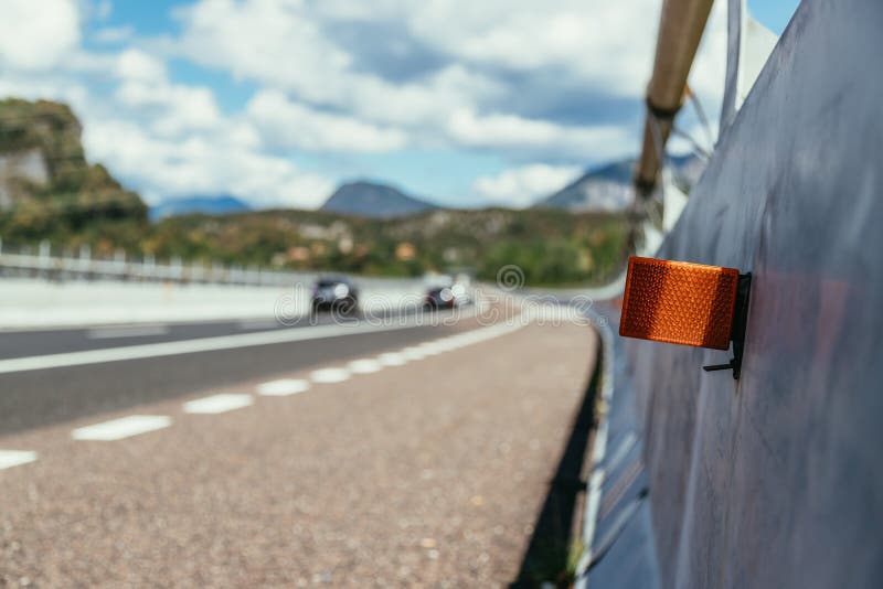 SOS Sign on the Highway, Emergency Lane Stock Photo - Image of sign ...