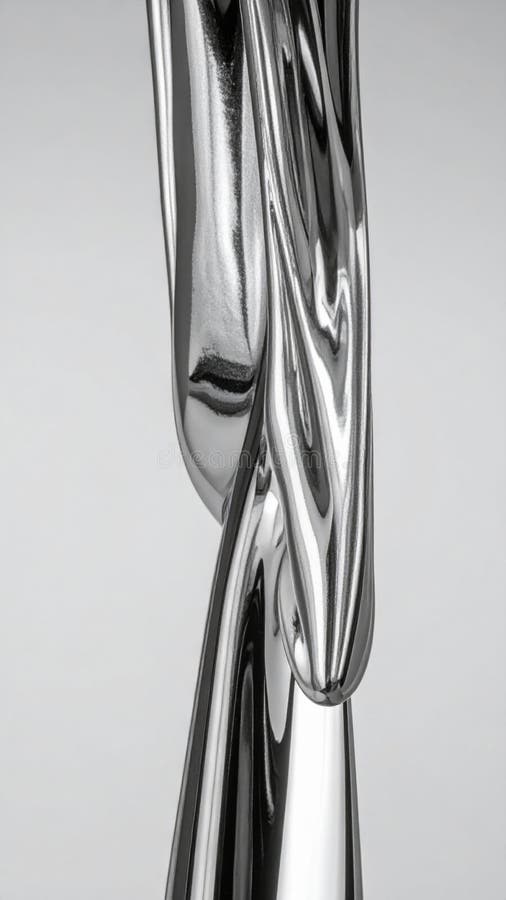 Reflective Silver Abstract Metal Sculpture Stock Illustration ...