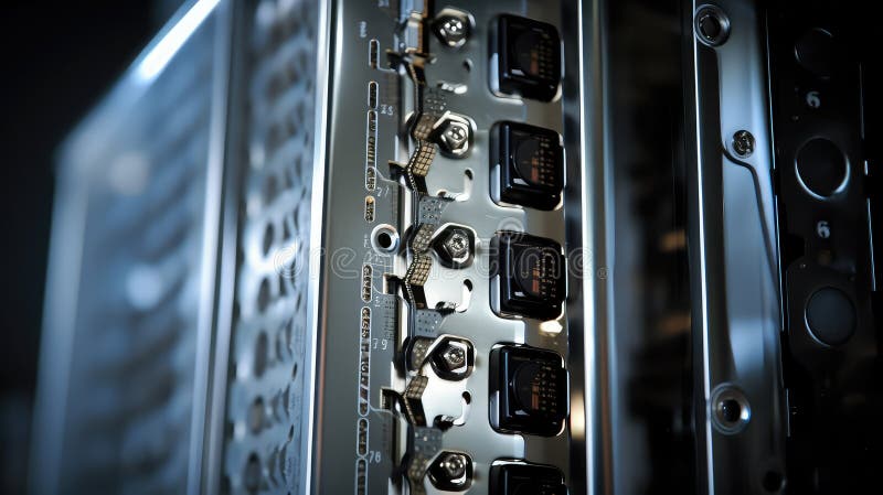 Reflective Silver Back of Computer Stock Image - Image of device ...