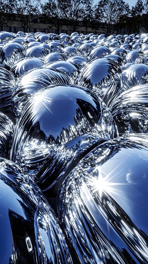 Reflective Silver Spheres in a Dazzling Display Stock Illustration ...