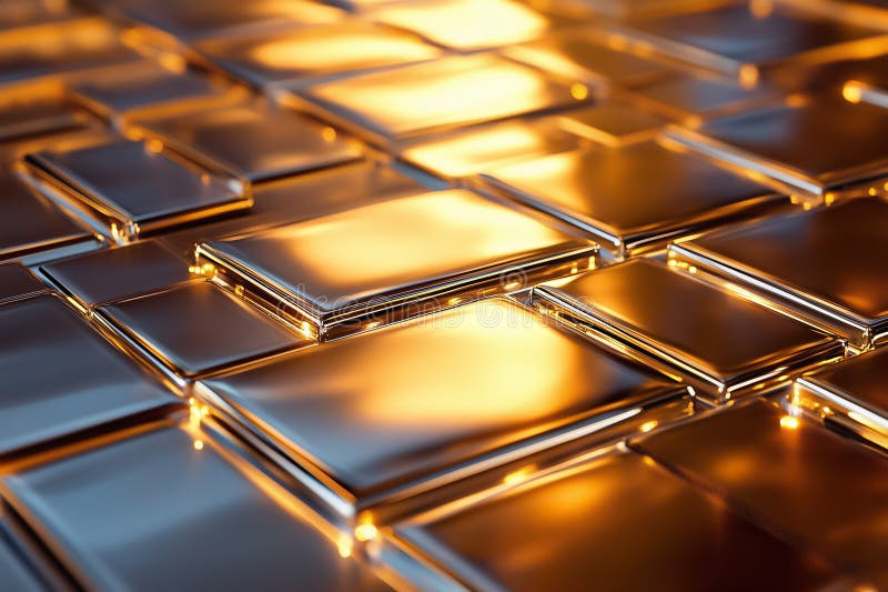 Reflective Solar Panel Surfaces Capture and Scatter Warm Sunlight ...