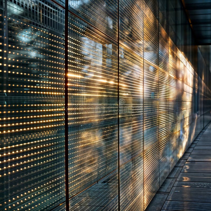 Reflective Solar Wall Creating Vibrant Light Patterns, Generative Ai ...