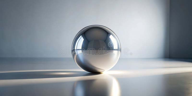 Reflective Sphere in Minimalist Setting, Illuminating a Smooth Surface ...