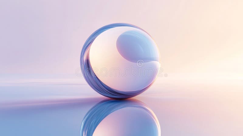 Reflective Sphere with Pastel Gradient Lighting Stock Illustration ...