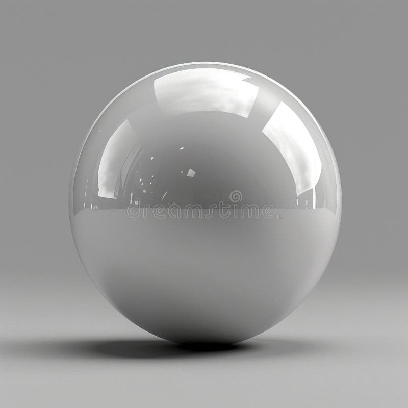 Reflective Sphere Resting on a Smooth Surface in Soft Lighting Stock ...