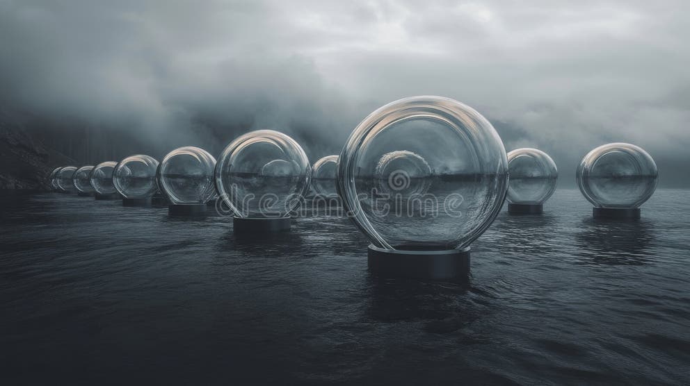 Mysterious Spheres Float Serenely on Dark Waters. Each One Reflects an ...