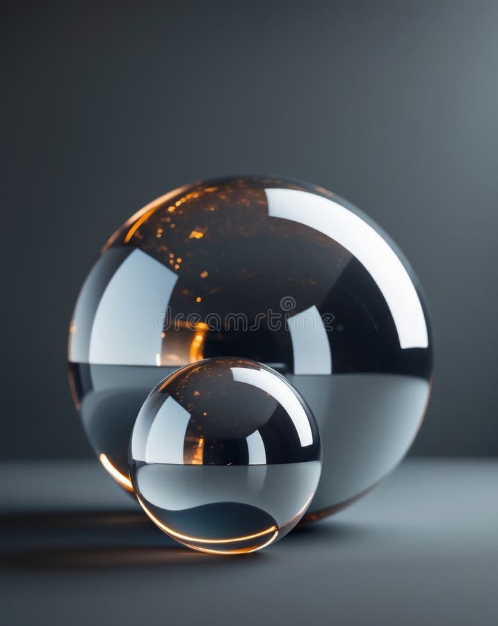 Reflective Spherical Film Structures on Dark Background for Modern ...