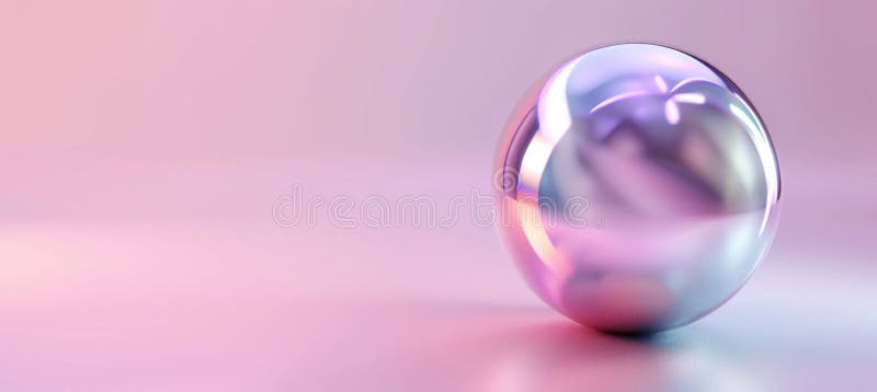 Reflective Spherical Object on Pastel Background. Generative Ai Stock ...