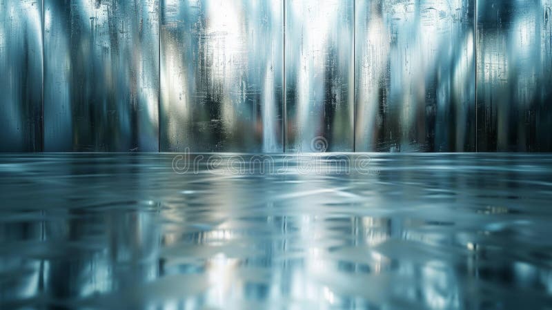 Reflective Steel Floor stock photo. Image of studio - 327772946
