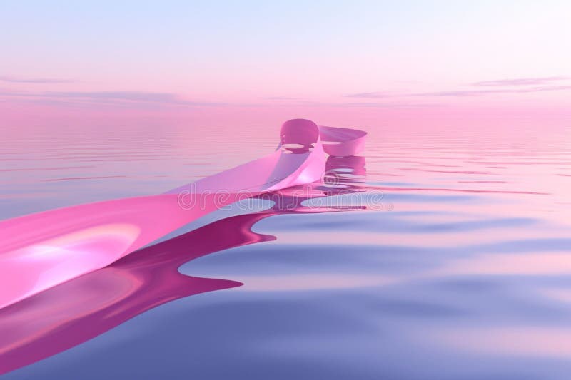 Reflective Strength Pink Ribbon Reflected in Stock Illustration ...