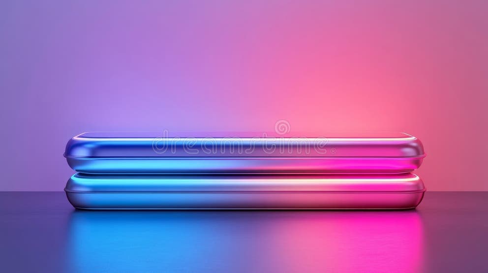 A Reflective Surface Features Abstractly Stacked Squares with Radiant ...