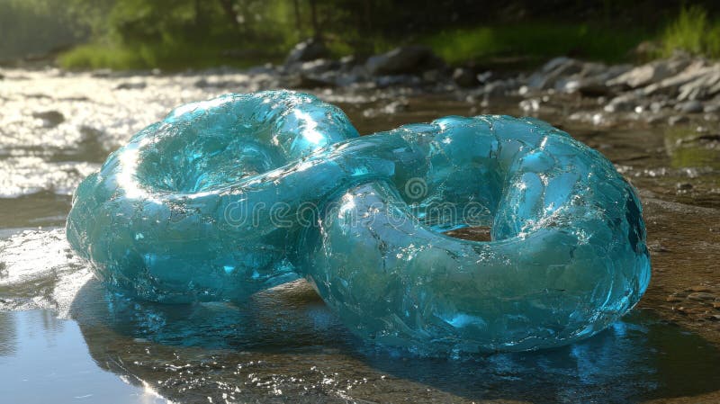 A Reflective Surface Features an Infinity Symbol Composed of Fractured ...