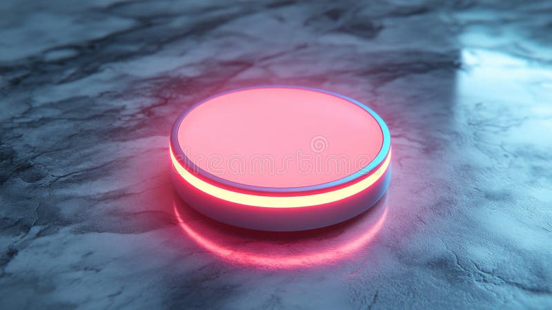 On a Reflective Surface, a Glowing Cable Highlights a Vibrant Neon Pink ...