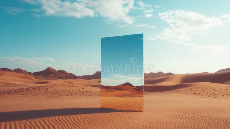 Desert Mirror stock photo. Image of alone, arid, solitude - 388741642