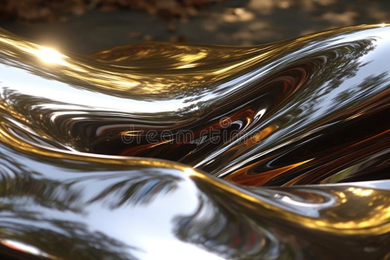 Reflective Surface of a Moving Stainless Steel Piece Stock Photo ...