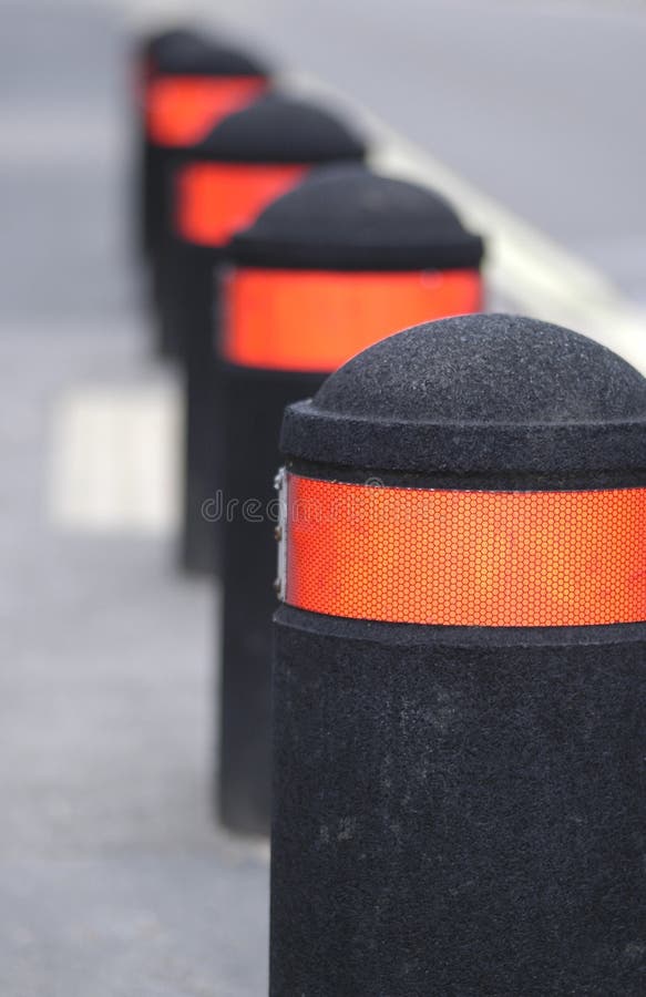 Reflective Traffic Bollards Stock Image - Image of rubber, cone: 1219153