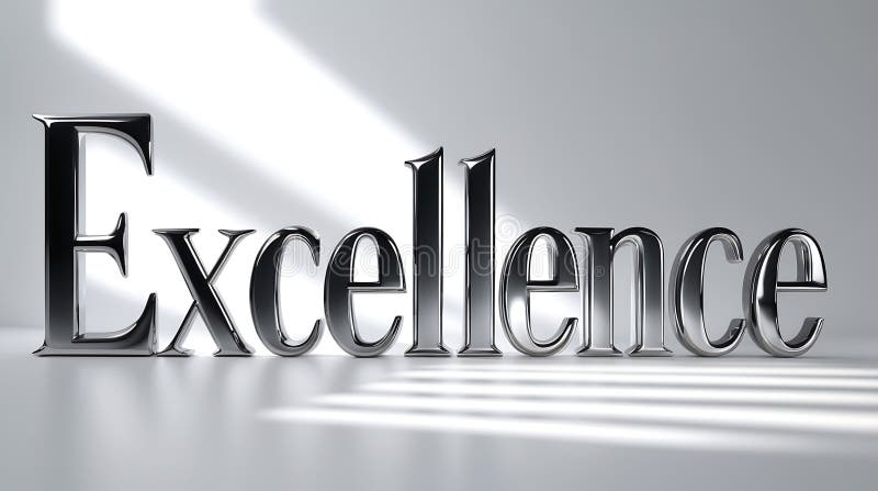 Reflective Typographic Representation of Excellence in a Well-lit Space ...