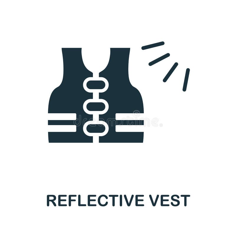 Reflective Vest Icon. Monochrome Simple Reflective Vest Icon for ...