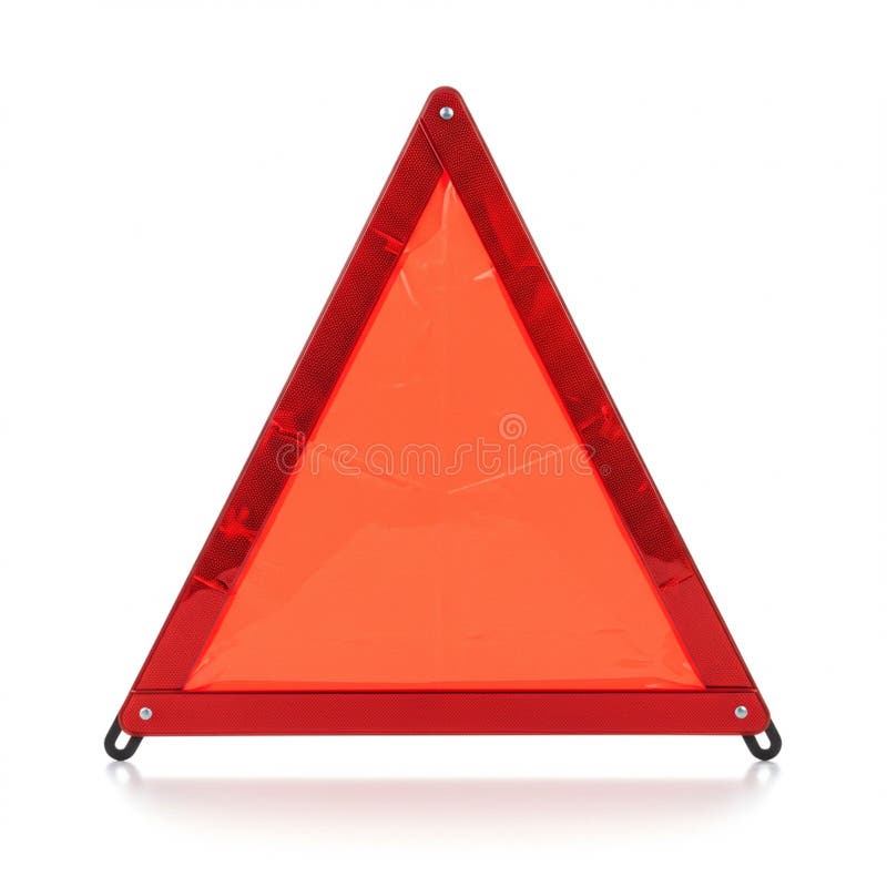 Reflective Warning Triangle with a Bright Red-orange Center and a Hard ...
