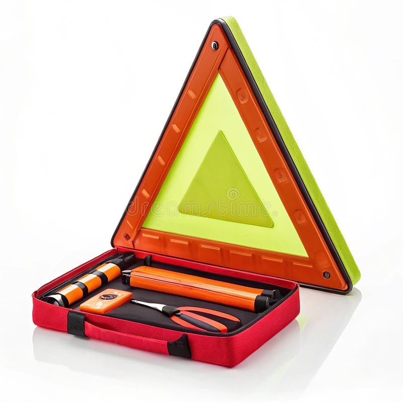 Reflective Warning Triangle Emergency Kit Stock Illustration ...