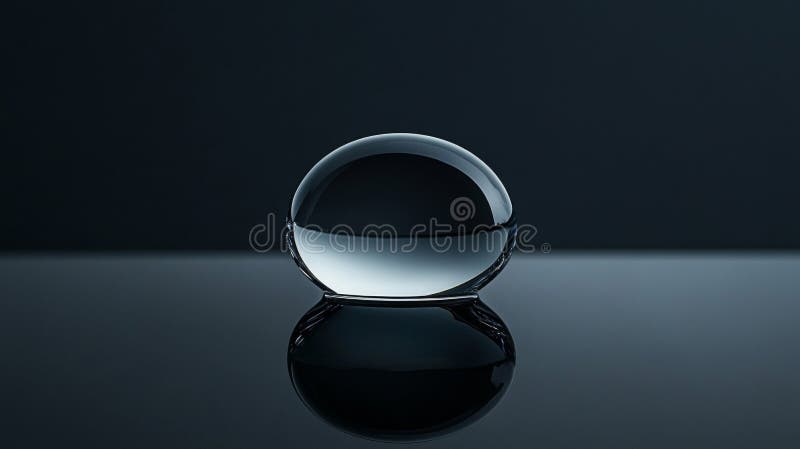 Reflective Water Droplet on Dark Surface Stock Illustration ...