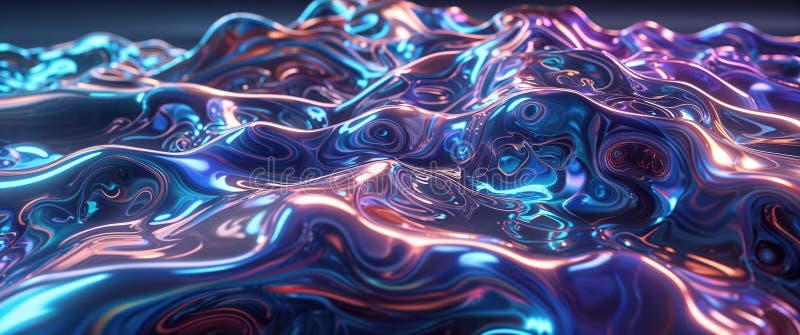 Reflective Waves Exhibit an Intricate Interplay of Colors, Creating a ...