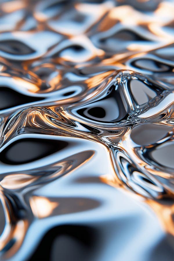 Reflective Waves of Liquid Detail Showcasing Intricate Patterns and ...