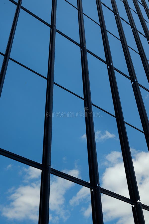 Reflective Windows and Blue Sky Stock Image - Image of glas ...