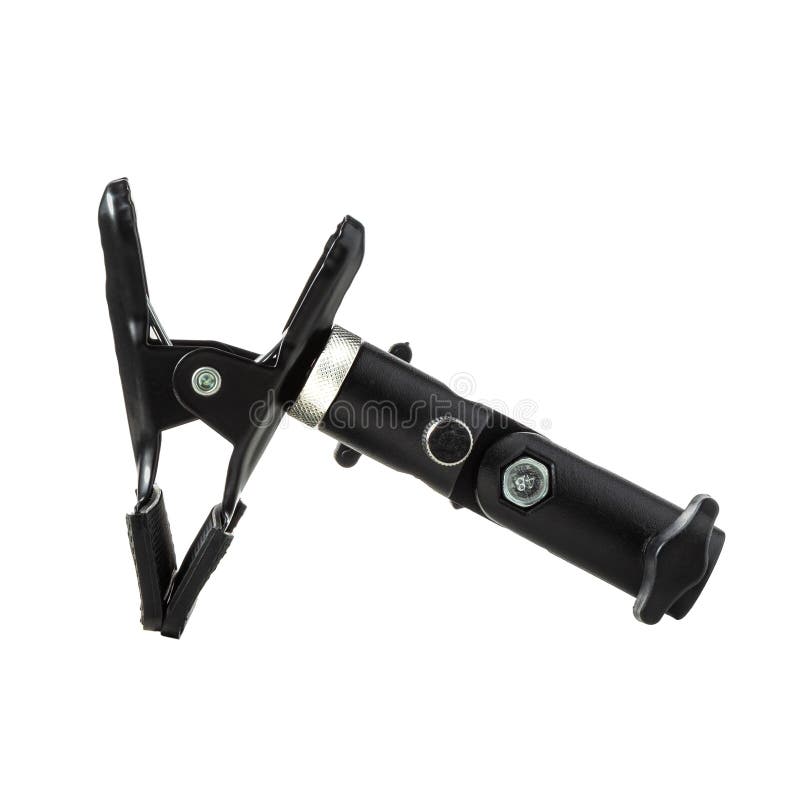 Black Clamp for Photography on White Background Stock Image - Image of ...