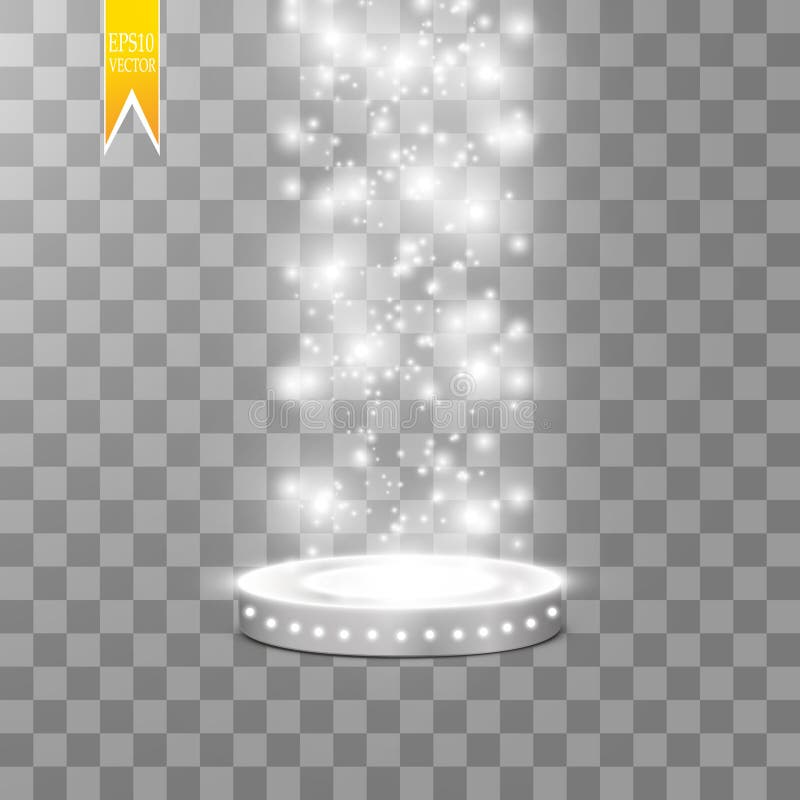 Reflectores Del Vector Escena Efectos Luminosos Podium Ilustración del ...