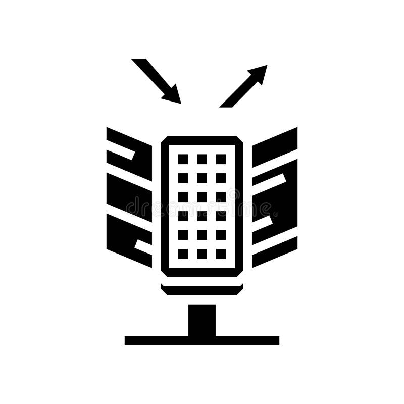 Reflectors Solar Panel Glyph Icon Vector Illustration Stock ...