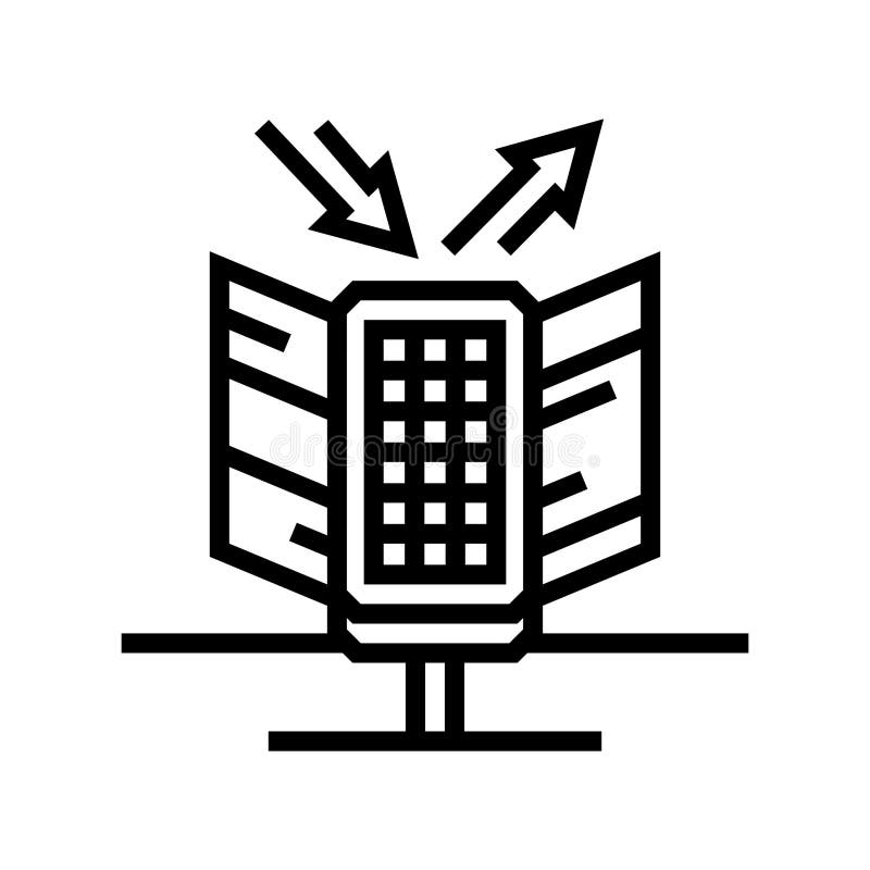 Reflectors Solar Panel Line Icon Vector Illustration Stock Illustration ...