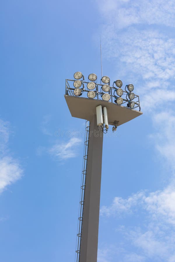 Reflectors tower stock image. Image of bright, illumination - 121669477