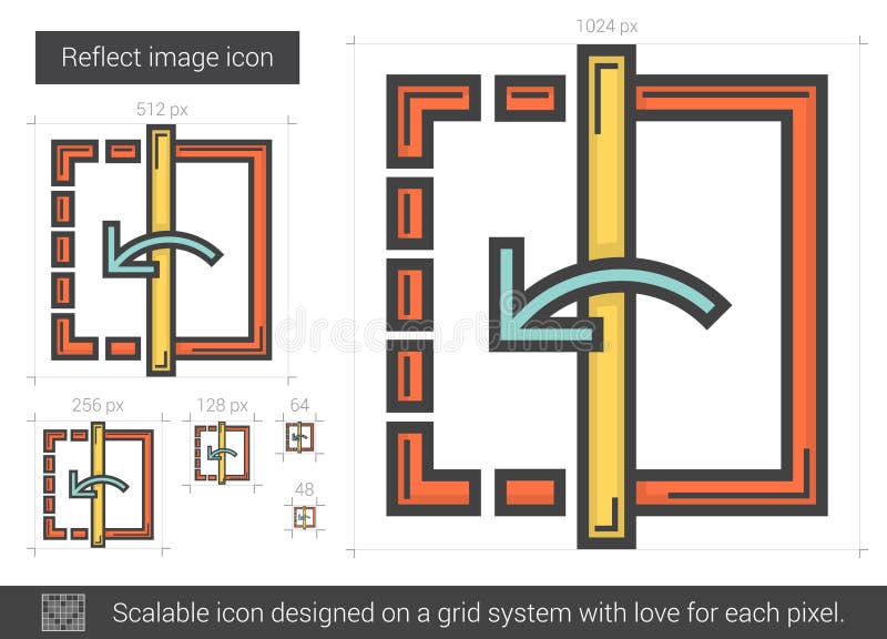 Reflektera Bildlinjen Symbol Vektor Illustrationer - Illustration av ...