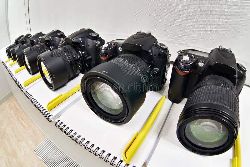 Reflex Digital Cameras in the Classroom Photoschool Stock Photo - Image ...