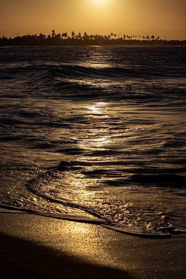 Reflexes of the Sun in the Waves of the Sea during Sunset Stock Image ...