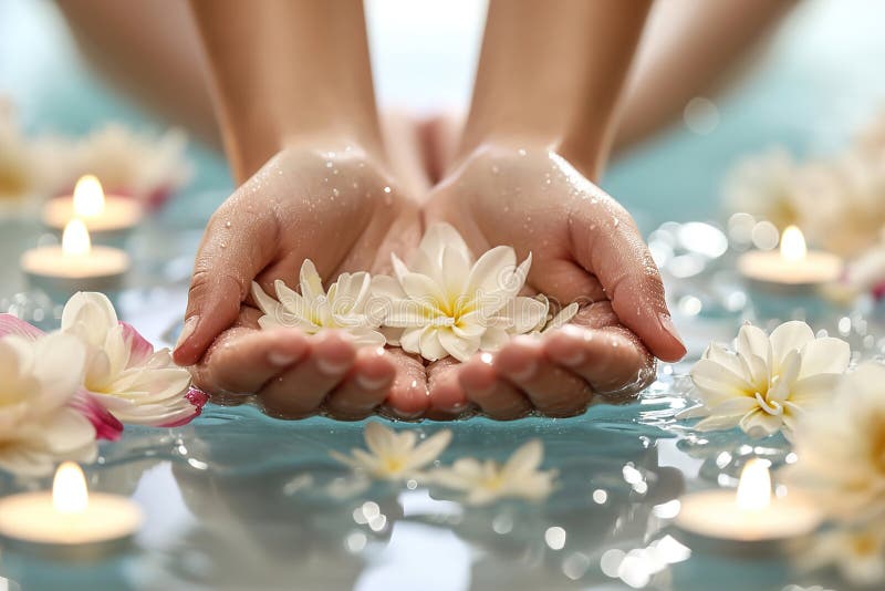 Reflexology Treatments with Hands and Feet Stock Illustration ...