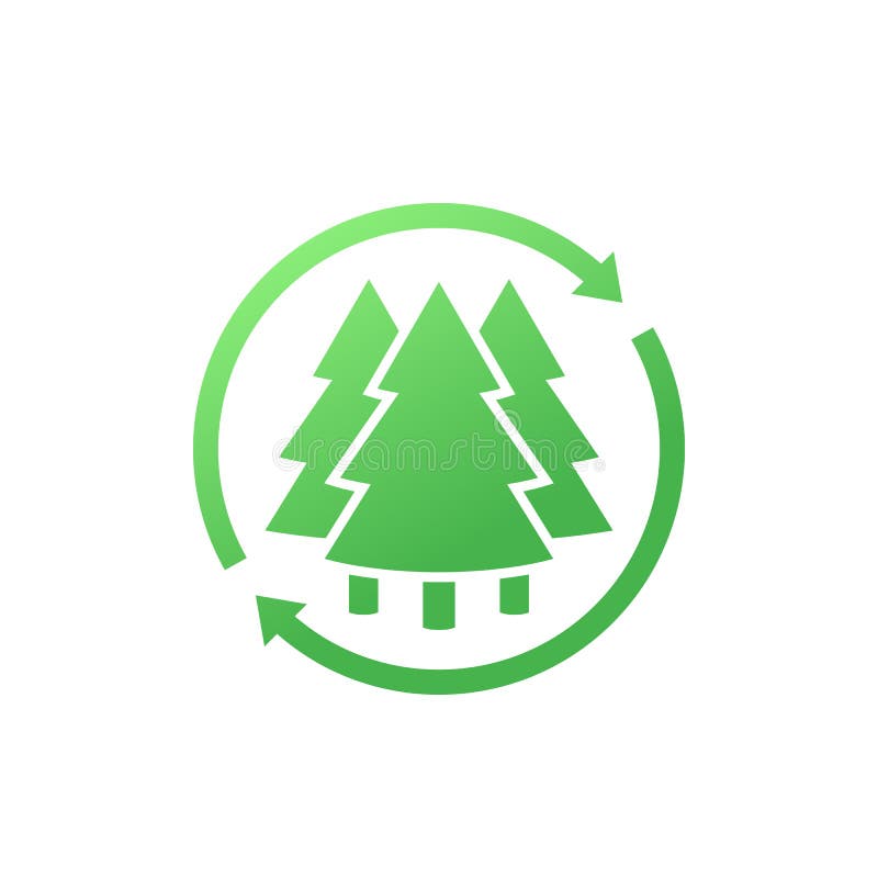 Reforestation Icon with a Trees Stock Vector - Illustration of ...