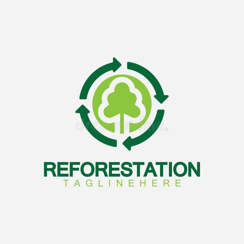 Reforestation Logo Design Vector Template, Emblem, Design Concept ...