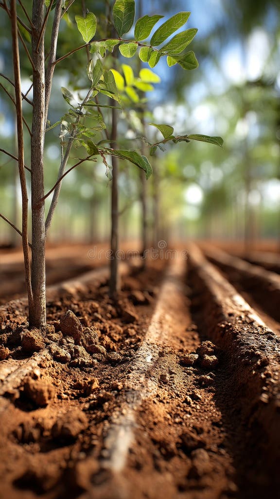 Reforestation Project Concept Stock Illustration - Illustration of ...