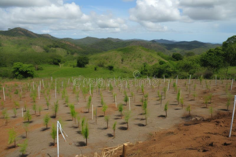 Reforestation Project, with View of New Trees and Greenery Visible in ...