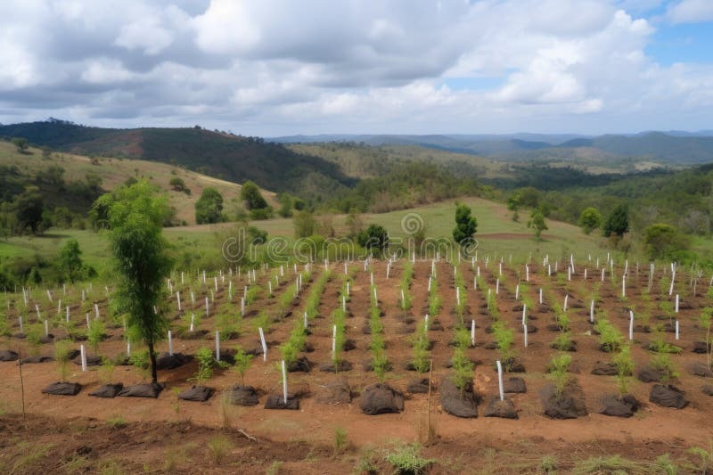 Reforestation Project, with View of New Trees and Greenery Visible in ...