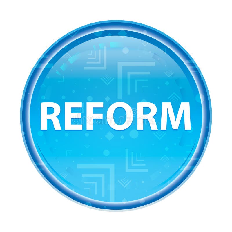 Reform Floral Blue Round Button Stock Illustration - Illustration of ...