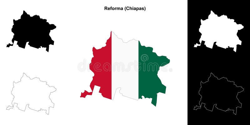 Reforma outline map stock vector. Illustration of municipalities ...