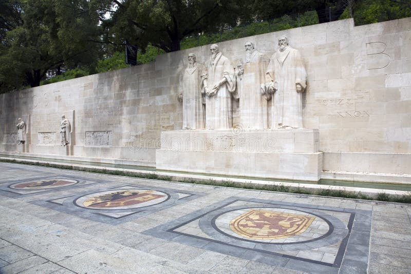 Reformation wall in Geneva stock image. Image of swiss - 2196347