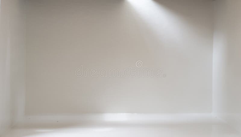 Refracted Light and Shadow Inside a White Room with Empty Space Stock ...