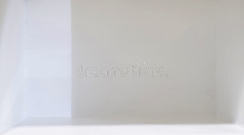 Refracted Light and Shadow Inside a White Room with Empty Space Stock ...